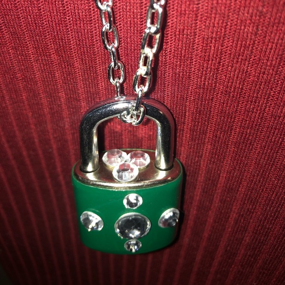Jewelry | Vintage Green Lock Necklace | Poshmark